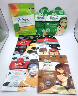 Pack of 7 YesTo Face Masks + St.Ives Glow Mask No Repeats 7 Random Mask ...