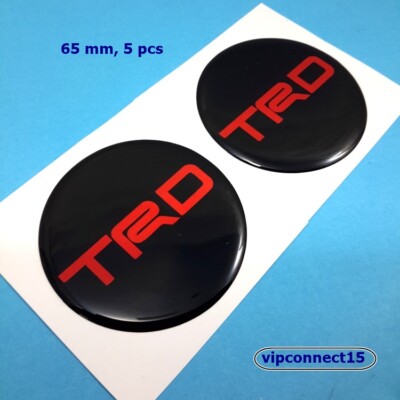 5 pcs reflect resin wheel center caps stickers for TRD 65 mm logo decor ...