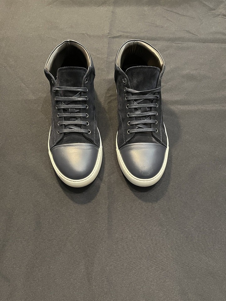 LANVIN BLUE SUEDE AND LEATHER SNEAKERS LOW KEY SHOES 11 BUT FITS 12 ...