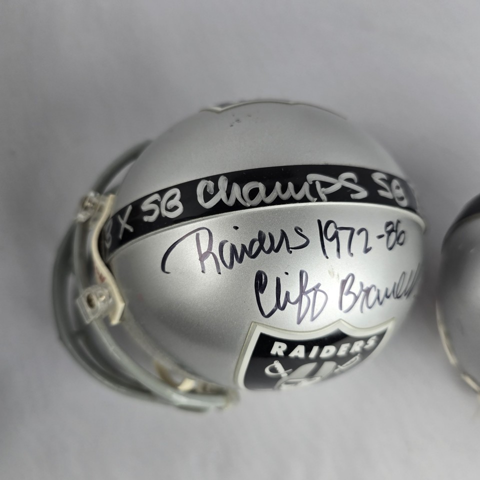 2 Signed Oakland Raiders Mini Helmet 1 Cliff Branch & The Other By ...
