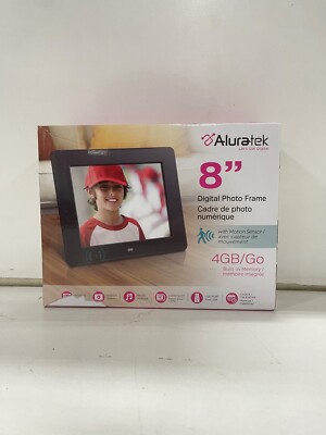 Aluratek USB Photo Frame w/ Motion Sensor, 4GB Mem, 8" LCD, Black, Video Player | eBay