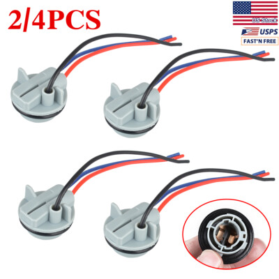 2/4x 1157 2357 LED Pig Tail Plug Stop Brake Turn Light Bulb Socket ...