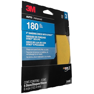 3M 31439 Sanding Discs, 6 inch, 180 Grit (Pack of 5) | eBay