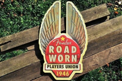 Fender Road Worn Players Union 1946 Embossed Tin Metal Sign - Guitars ...