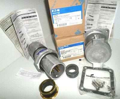 ⭐NEW IN BOX⭐CROUSE HINDS APJ6485&AR642 60 AMP 3W 4P ARKTITE PLUG ...