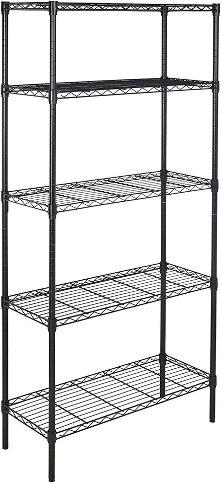 Heavy-Duty 5-Shelf Adjustable Wire Rack - Perfect for Kitchen & Garage ...