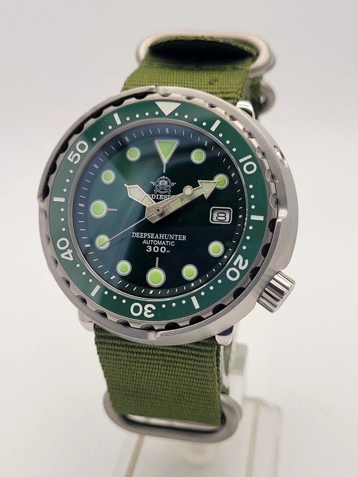 Mens Luxury Green Divers Watch 300m WR NH35 (SEIKO TMI) Automatic Movt ...