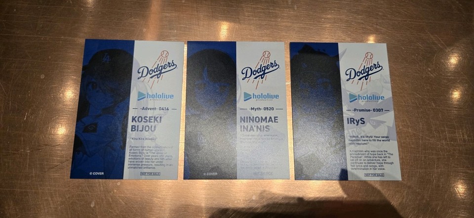 Dodgers Hololive Signature Baseball Cards SGA 7/5/25 ** NEW ** | eBay