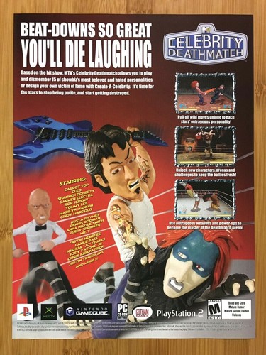 MTV Celebrity Deathmatch PS2 Xbox 2003 Print Ad/Poster Tommy Lee ...