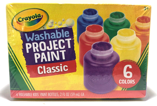 Crayola Washable Project Paint 6 Color Set, Classic 2 FL Oz each, NEW ...