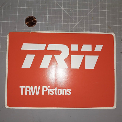 VINTAGE TRW PISTONS ORANGE Sticker Decal RACING ORIGINAL OLD STOCK | eBay