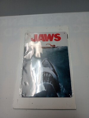 JAWS SHARK CLASSIC Tin Sign Movie Poster Replica 8x12 inch | eBay