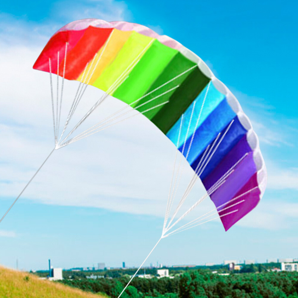 Dual Line Stunt Power Kites Soft Dual-line Parafoil Kite Rainbow Kites ...