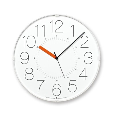 CARA Wall Clock Lemnos White Orange MoMA Exclusive Stylish Vivid Dial ...