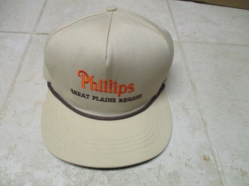 VTG Phillips 66 Great Plains Region Tan Baseball Hat Cap USA Strap Back ...