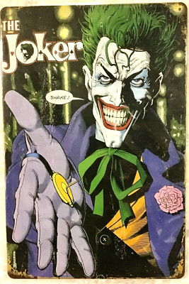 TIN SIGN new 8x12 The Joker super villain Batman Robin DC comics evil ...