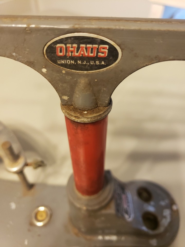 Vintage OHAUS 311 CENT-O-GRAM Triple Beam Balance Scale Red | eBay