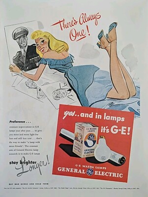 1945 Vintage WW2 Era Ge Light Bulb Print Ad. | eBay