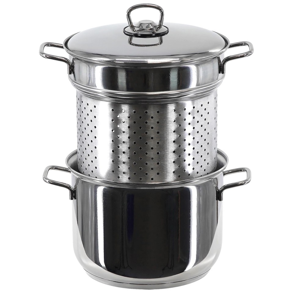 Stainless Steel Spaghetti Pasta Pot Pan Set Stockpot Strainer Induction ...