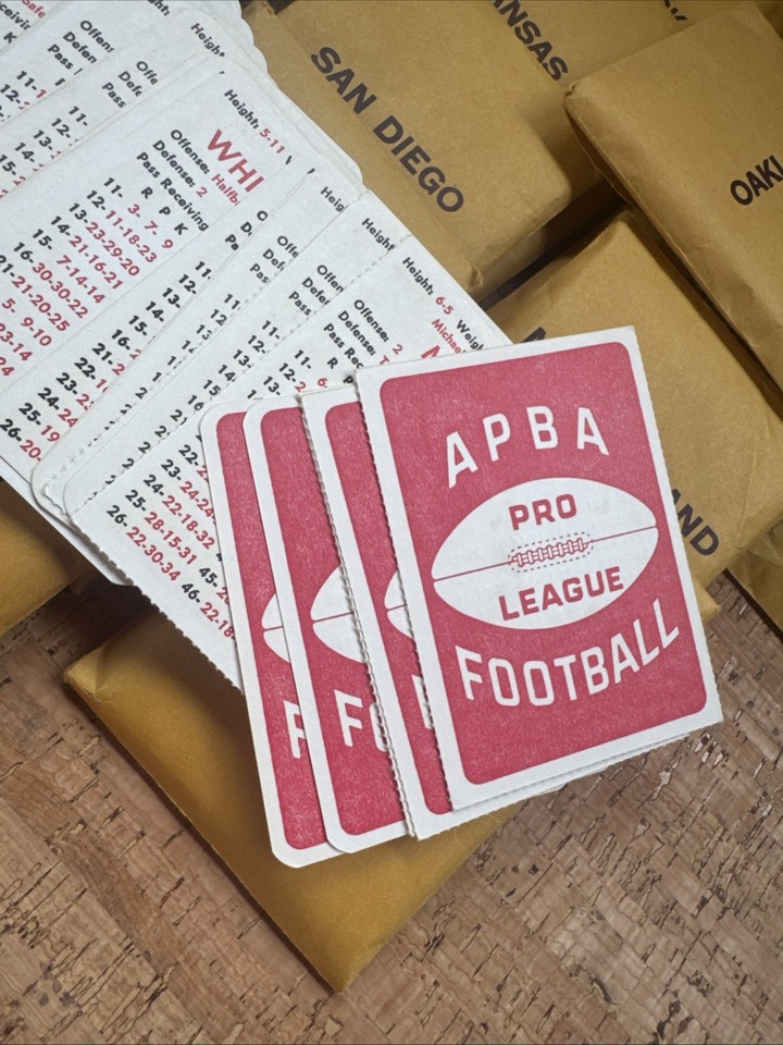 Original Box 27 Teams APBA FOOTBALL TEAM CARDS SETS NOS Game | eBay