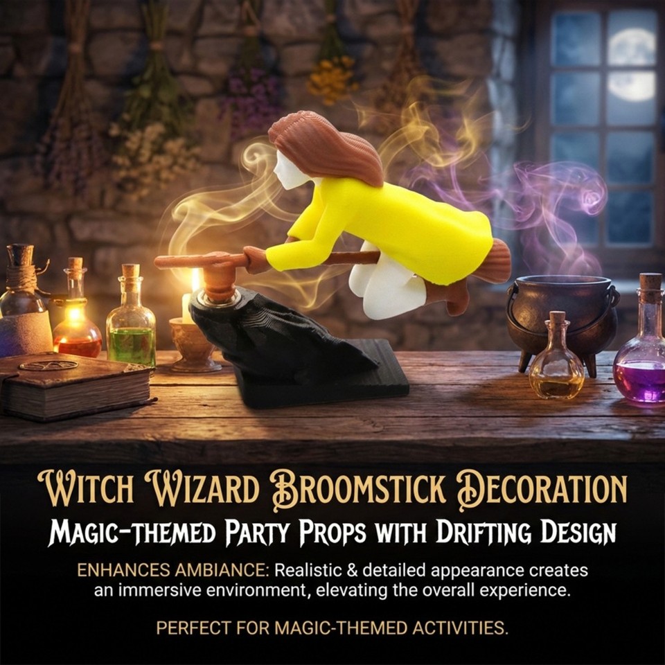 Witch and Wizard Broomstick Dashboard Drift Ornaments Car Decor Gifts ...