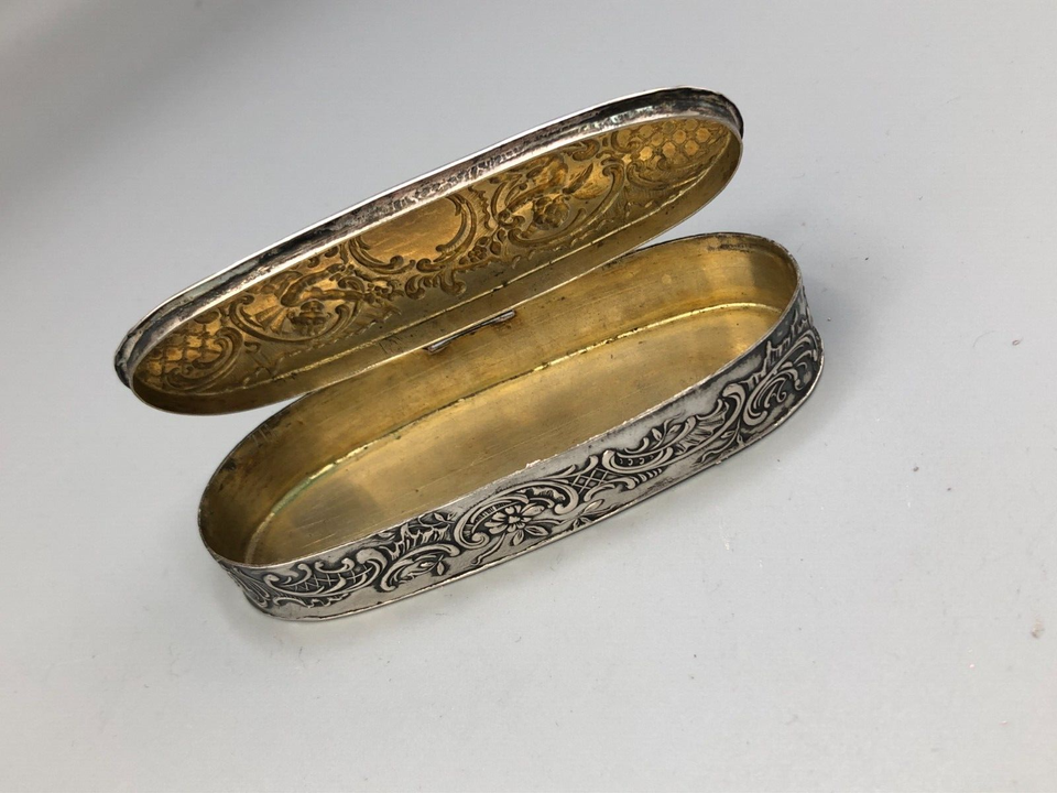 Sterling Silver Box with German Hallmarks and Cherub design 4" x 1.5 ...