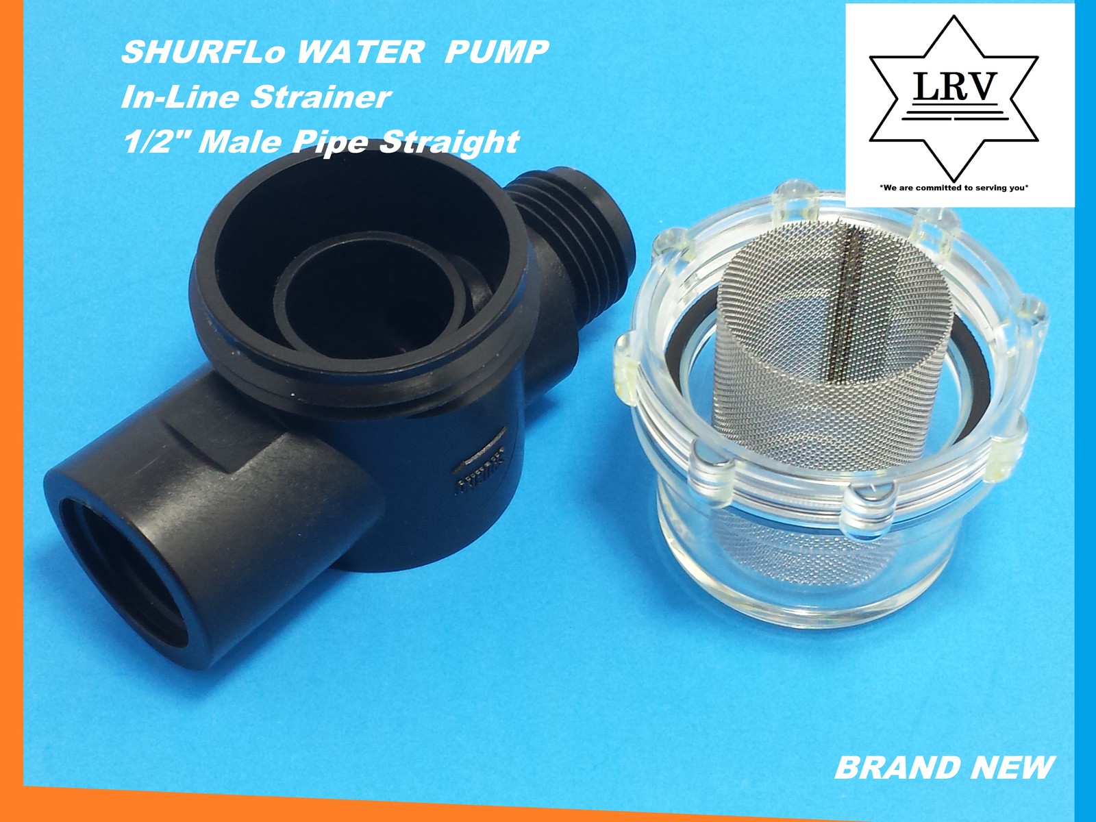 RV AND MARINE WATER PUMP IN-LINE STRAINER FILTER SHURFLO 255-313 1/2 ...
