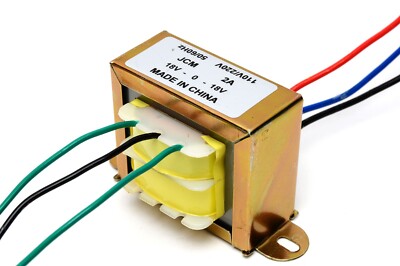 110/220VAC to 36VAC 2000mA 2A Center Tap Power Transformer 18V-0-18V ...