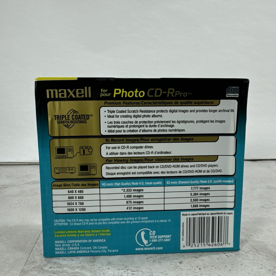 MAXELL 10 Pack Photo CD-R Pro Compact Disc 48x 2000 Digital Images ...