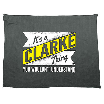Clarke V2 Surname Thing - Novelty Tea Towel cleaning cloth Dish Kitchen ...