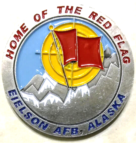 EIELSON AIR FORCE BASE ALASKA HOME OF THE RED FLAG 1.75" CHALLENGE COIN ...