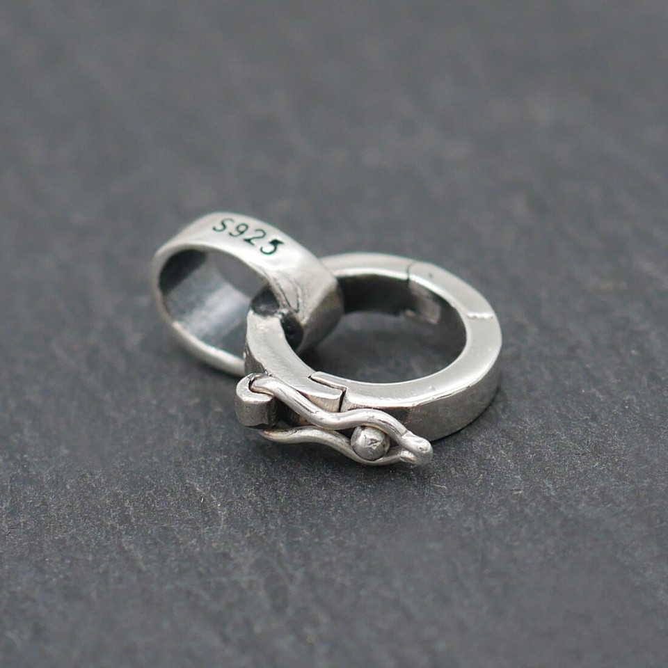 Hinged Bail Pendant Connector Sterling Silver Necklace Enhancer Clasp ...