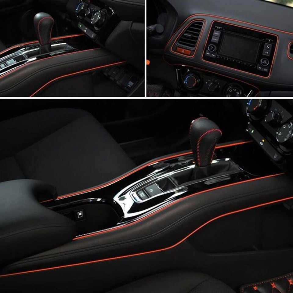5M Orange Car Door Panel Edge Gap Insert Molding Line Trim Strip Car ...