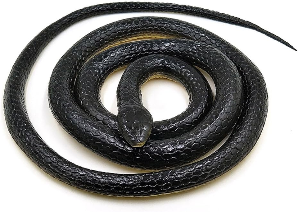 Realistic Rubber Snake, Lifelike Rubber Black Fake Snake Looks like ...
