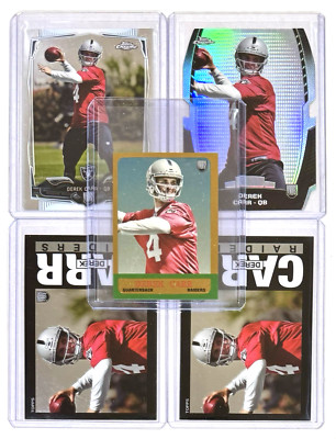 2014 Topps Chrome DEREK CARR RC Rookie Lot (5) x2 1985 #18 x1 Die Cut ...
