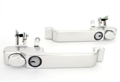 Aluminium keyed silver pair of exterior door handles Fit Land Rover ...