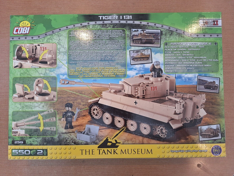 COBI WWII TANK MUSEUM EDITION TIGER I #131 NEW IN SEALED BOX Item #2519 ...