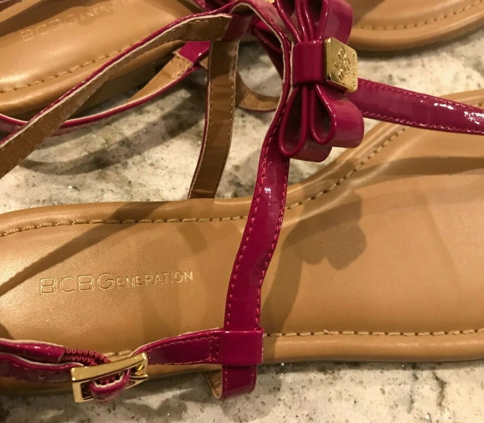 BCBGeneration Beautiful Pink Purple PL-KALINDA Bow Sandal Size 8 1/2B ...