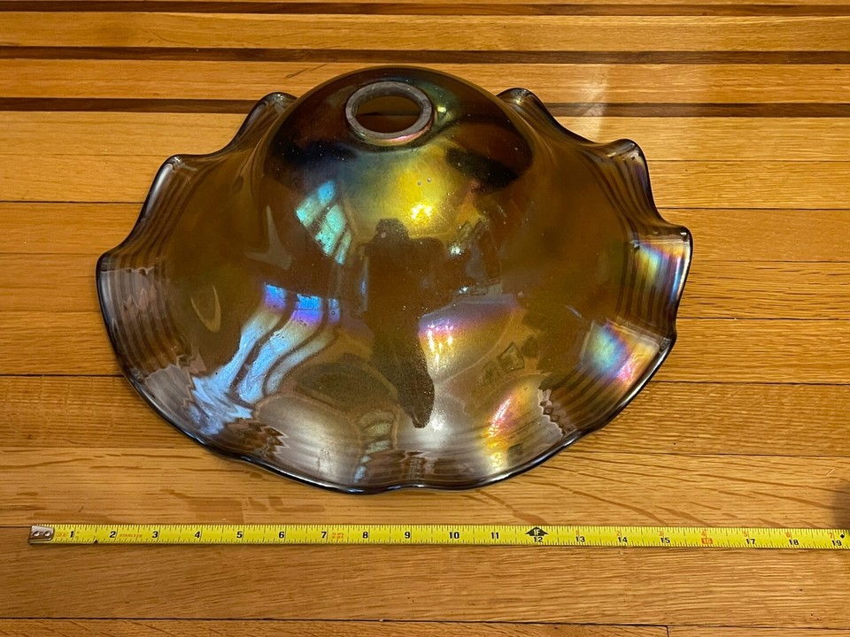 Signed Todd Phillips 16" Quoizel Art Glass Pendant Torchiere Ceiling ...