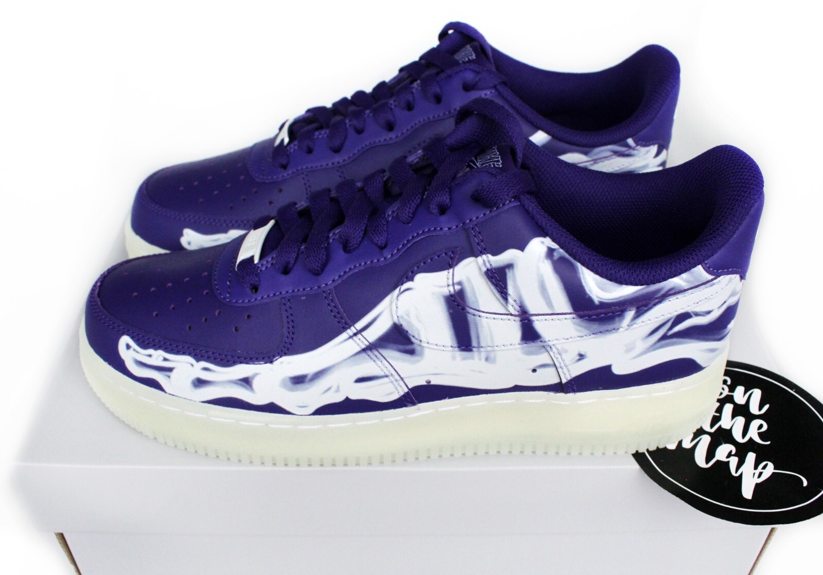 Nike Air Force 1 QS AF1 Skeleton Purple Halloween 2021 UK 5 6 7 8 9 10 ...