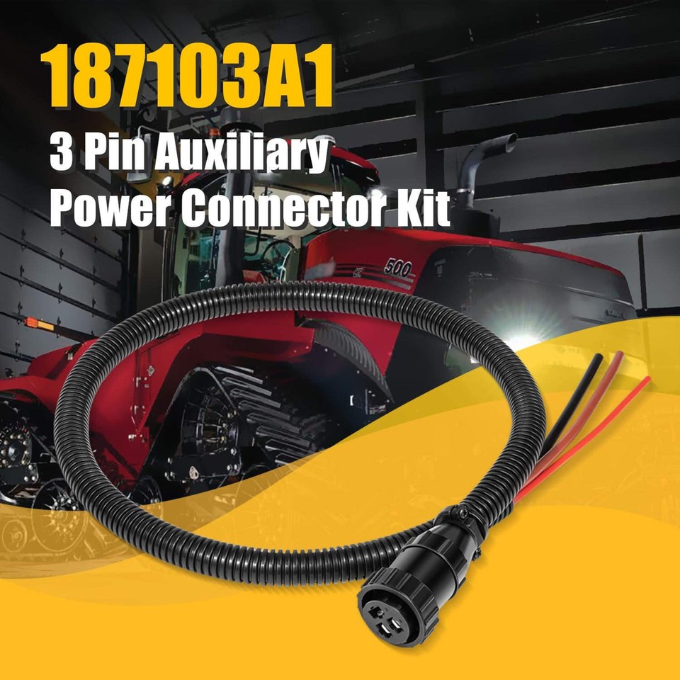 Replacement 3 Pin Power Cable for Case-IH Combine 2188 2388 2588 Model ...