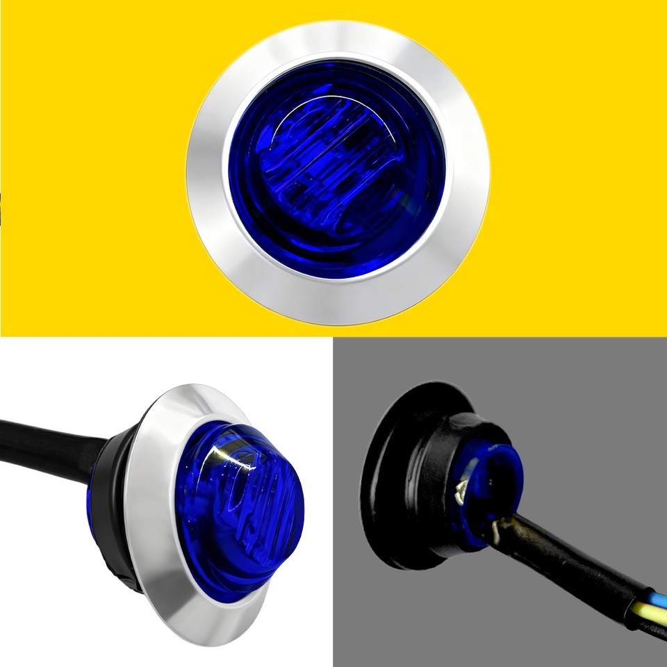 10x 3/4" Blue LED Side Marker Lights Trailer Truck Boat For ATV UTV RV ...