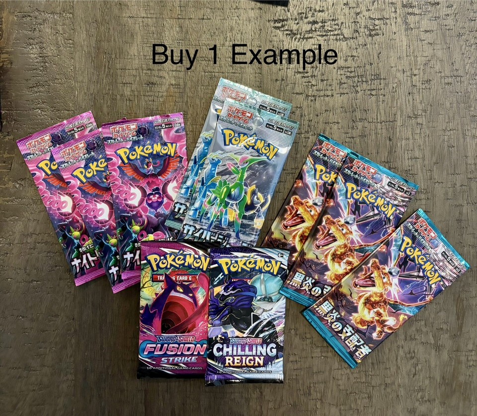 Pokémon Mega Pack: 10 Sealed Variety Booster Packs + Bonus Insurance ...