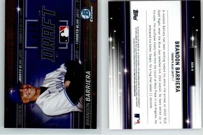 Brandon Barriera 2022 Bowman Draft Draft Night #BDN-8 Toronto Blue Jays ...