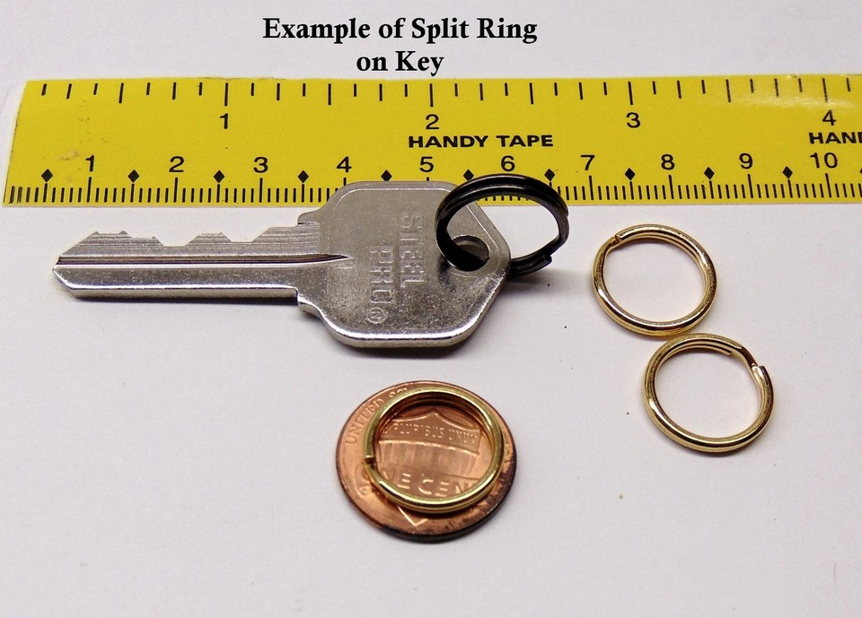 4 Key Rings 15mm Approx 5/8" Split Ring Gun Metal Black Finish Steel ...