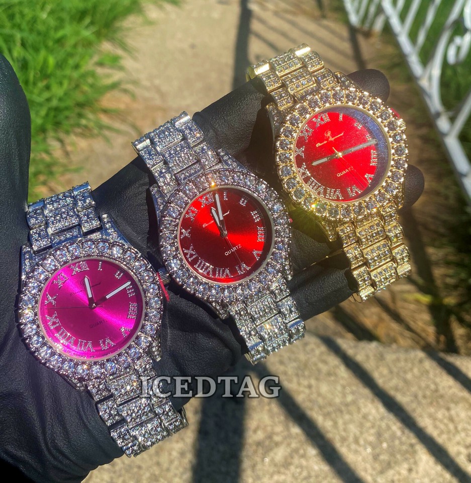 FULLY ICE OUT WOMEN'S BLING-ED LUXURY STYLISH COLORFUL DIAL TRENDY ...