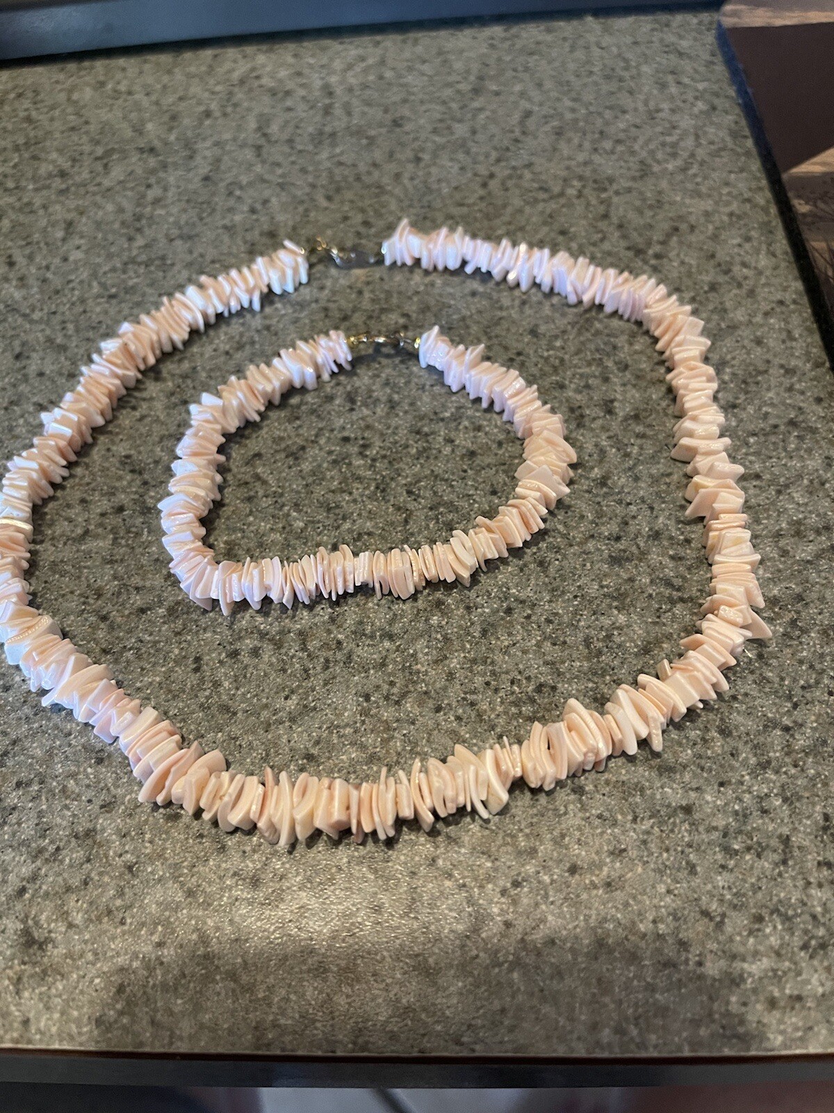 vintage puka shell necklace and bracelet set | eBay