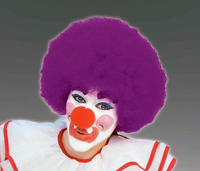 CLOWN WIG PURPLE COLORED AFRO ADULT ONE-SIZE HALLOWEEN COSTUME ...