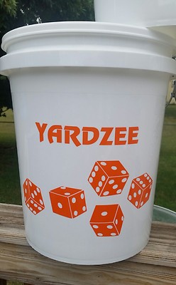Yardzee 6 Dice Cedar Wood Lawn Yard Game Deluxe Burnt Dots ORANGE Decal ...