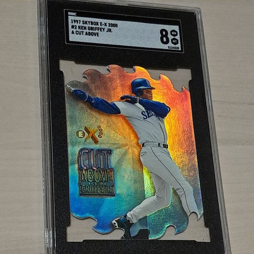 1997 E-X 2000 A Cut Above Ken Griffey JR SGC 8 very rare die cut insert ...